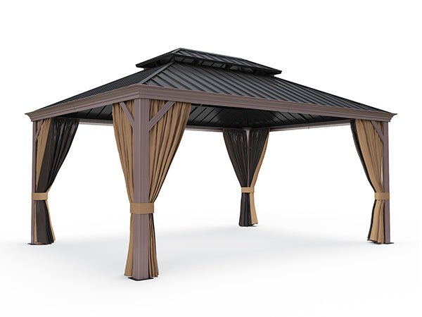 EAGLE PEAK 12x16 Hardtop Aluminum Gazebo_MAG192MW-C-BLK – Eagle Peak ...