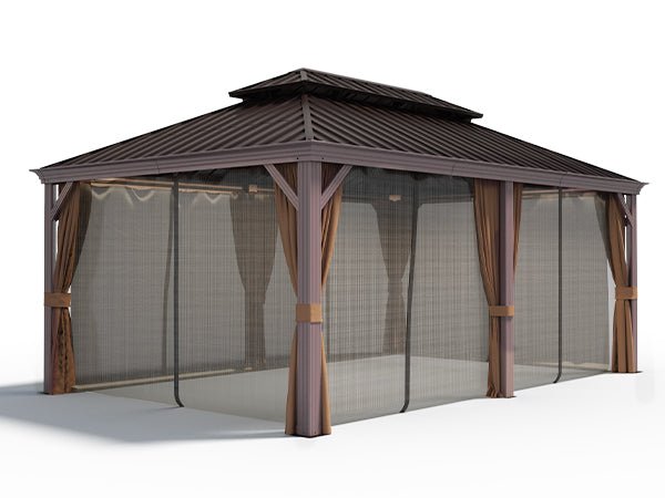 EAGLE PEAK 12x16 Hardtop Aluminum Gazebo_MAG216MW-C-BLK – Eagle Peak ...