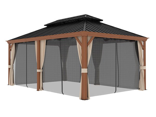 EAGLE PEAK 12x16 Hardtop Aluminum Gazebo_MAG216MW-W-BLK – Eagle Peak ...
