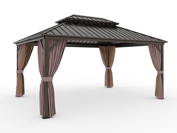 EAGLE PEAK 12x16 Hardtop Aluminum Gazebo_OAG192MW-C-BRN – Eagle Peak ...