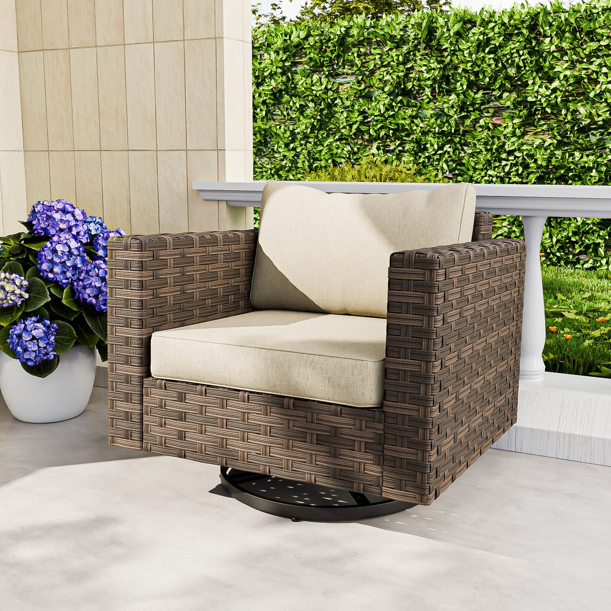 Harbor Haven Wicker Swivel Rocker Patio Chair_FMA-B – Eagle Peak