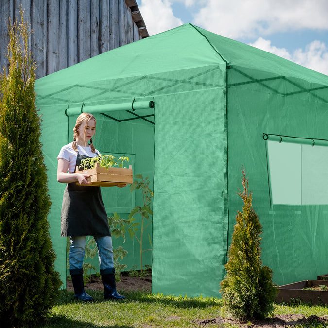 10x10 Walk In Pop Up Greenhouse – Eagle Peak Custom Canopy Tent