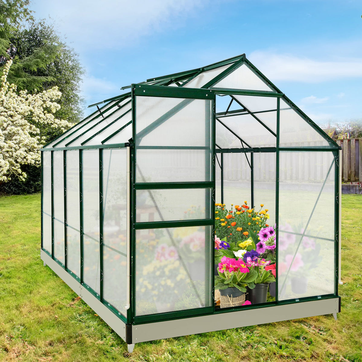 10x6x7 Polycarbonate and Aluminum Walk-in Greenhouse – Eagle Peak®