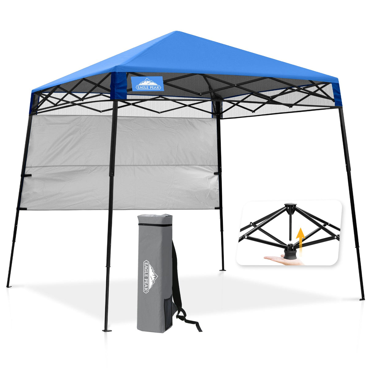 8x8 Pop Up Canopy Tent with Sidewall,8x8 Base 6x6 Top – Eagle Peak