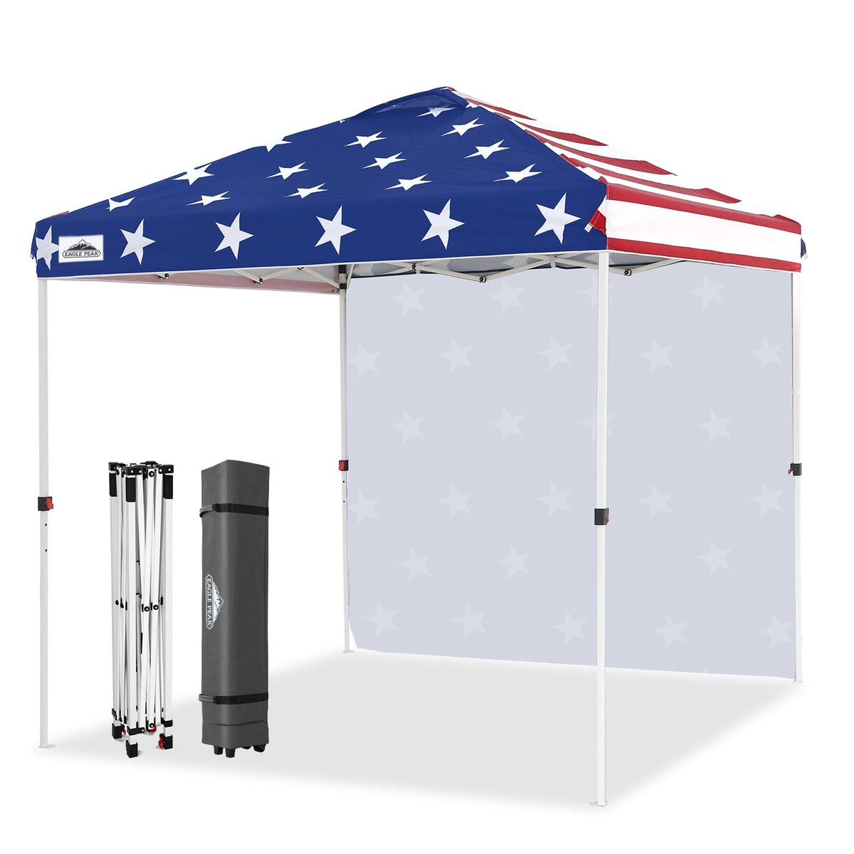 8x8 Pop Up Straight Leg Canopy with Sidewall – Eagle Peak