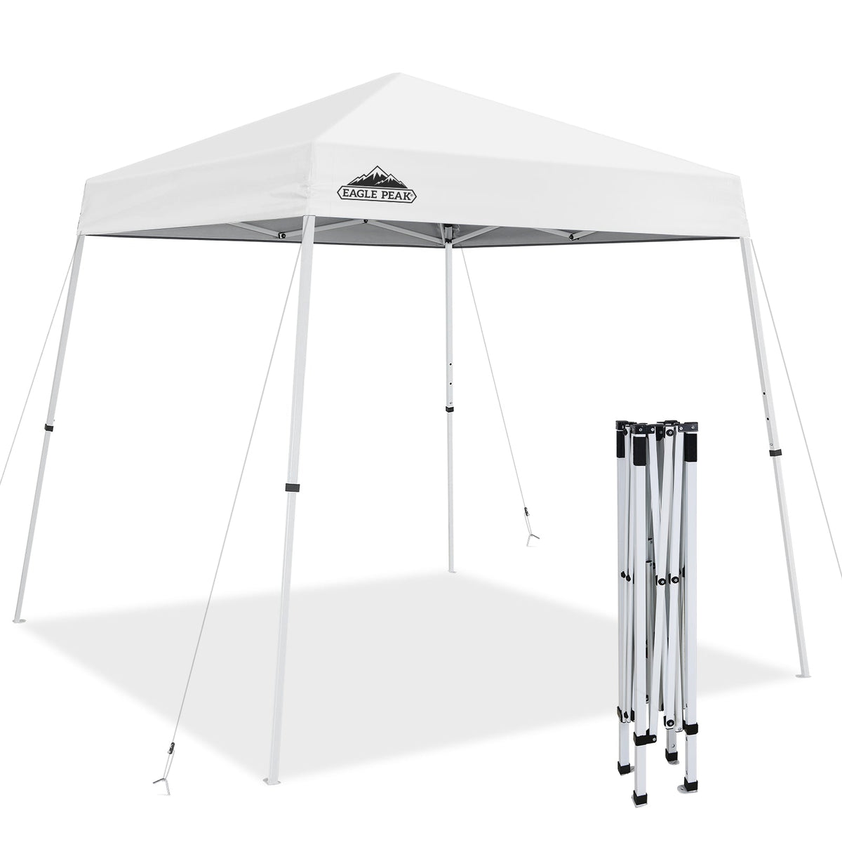 8x8 Slant Leg Pop-up Canopy Tent, Shelter 8x8 Base 6x6 Top – Eagle Peak