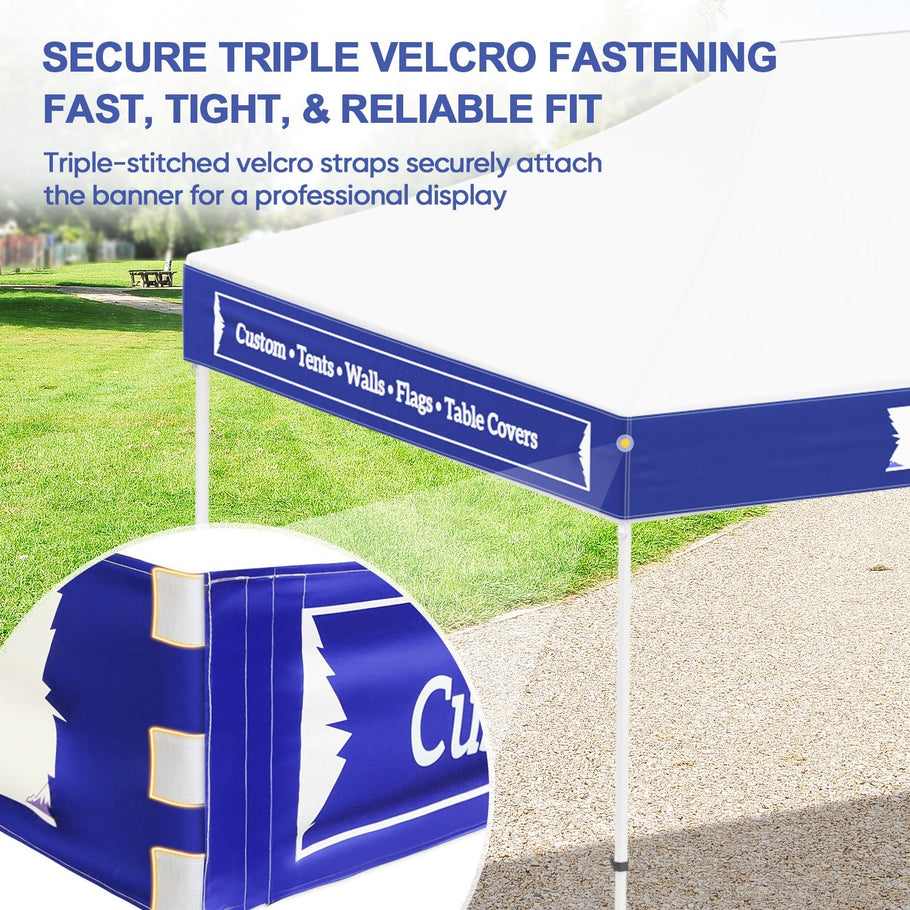 Custom Canopy Valance Wrap Banner with Business Logo for 10x10 Pop Up ...