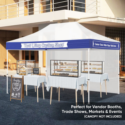 Custom Canopy Valance Wrap Banner with Business Logo for 10x10 Pop Up ...