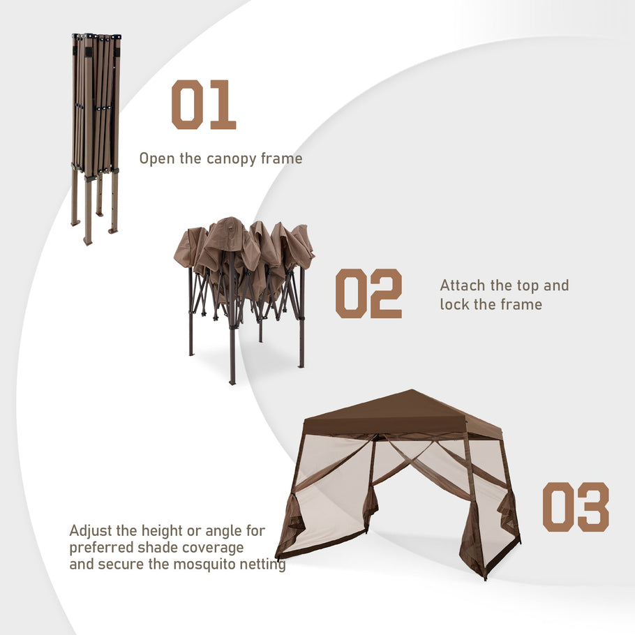 10x10 Slant Leg Easy Setup Pop Up Canopy Tent – Eagle Peak Custom ...