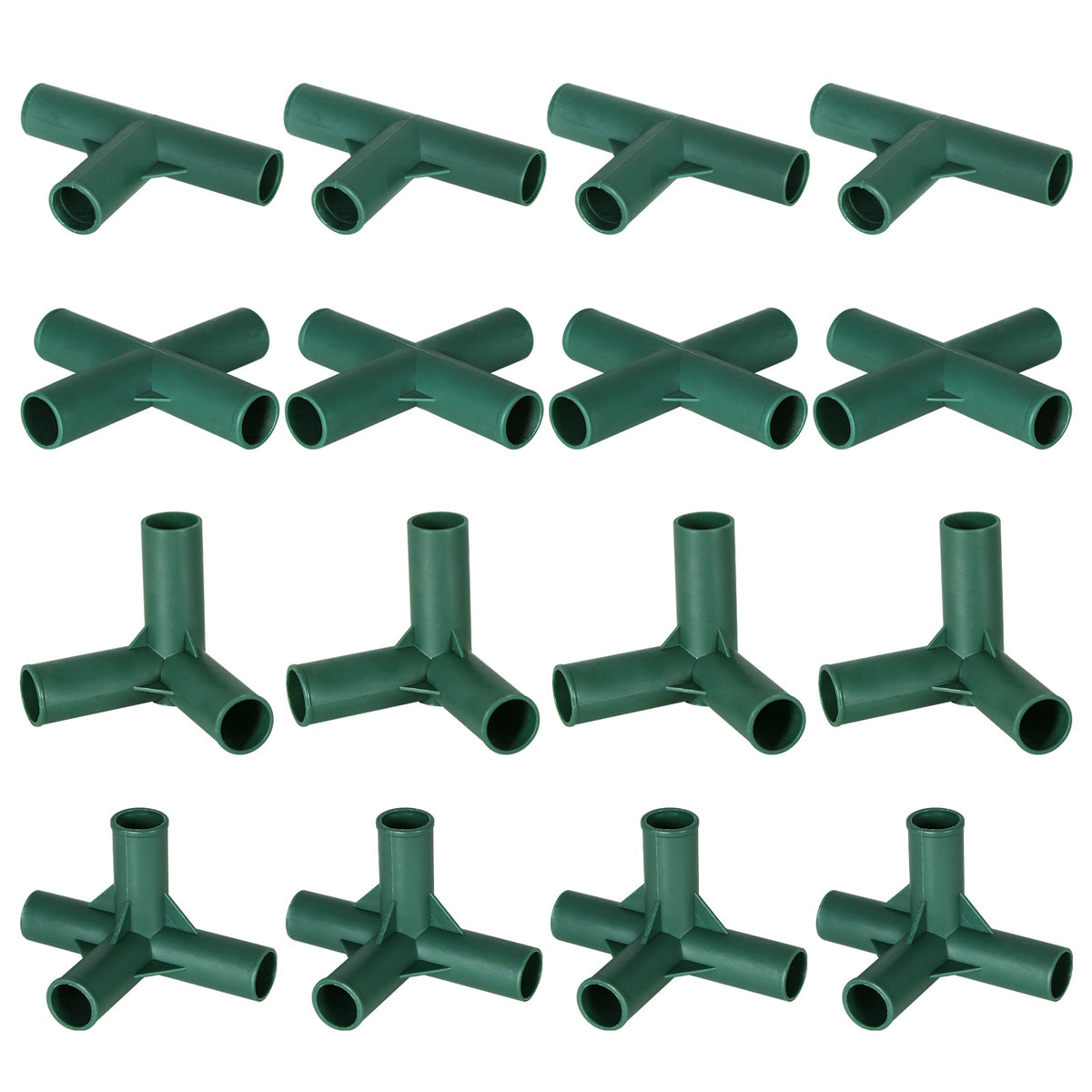 Pack of 16pcs 4 Types Greenhouse Frame Connectors 0.63 in – Eagle Peak®