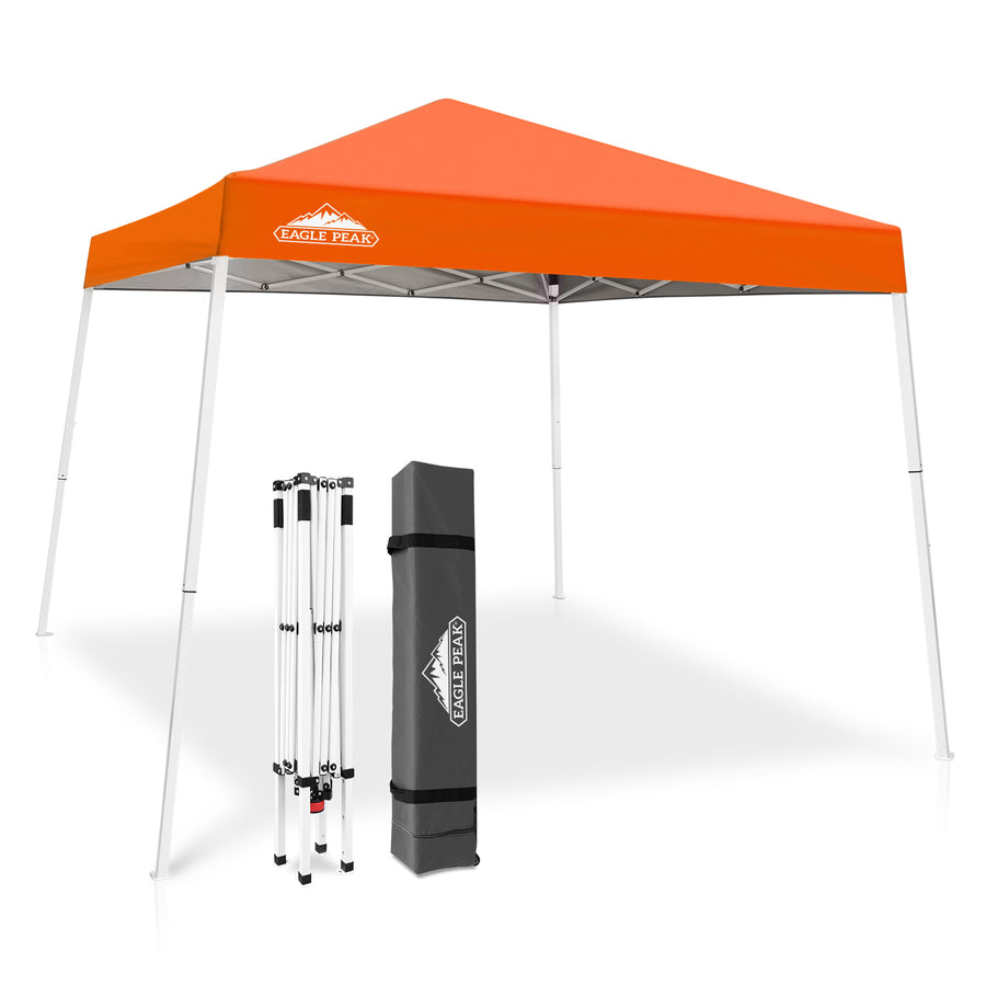 10' x 10' Slant Leg Pop Up Canopy with 64 sqft of Shade – Eagle Peak ...